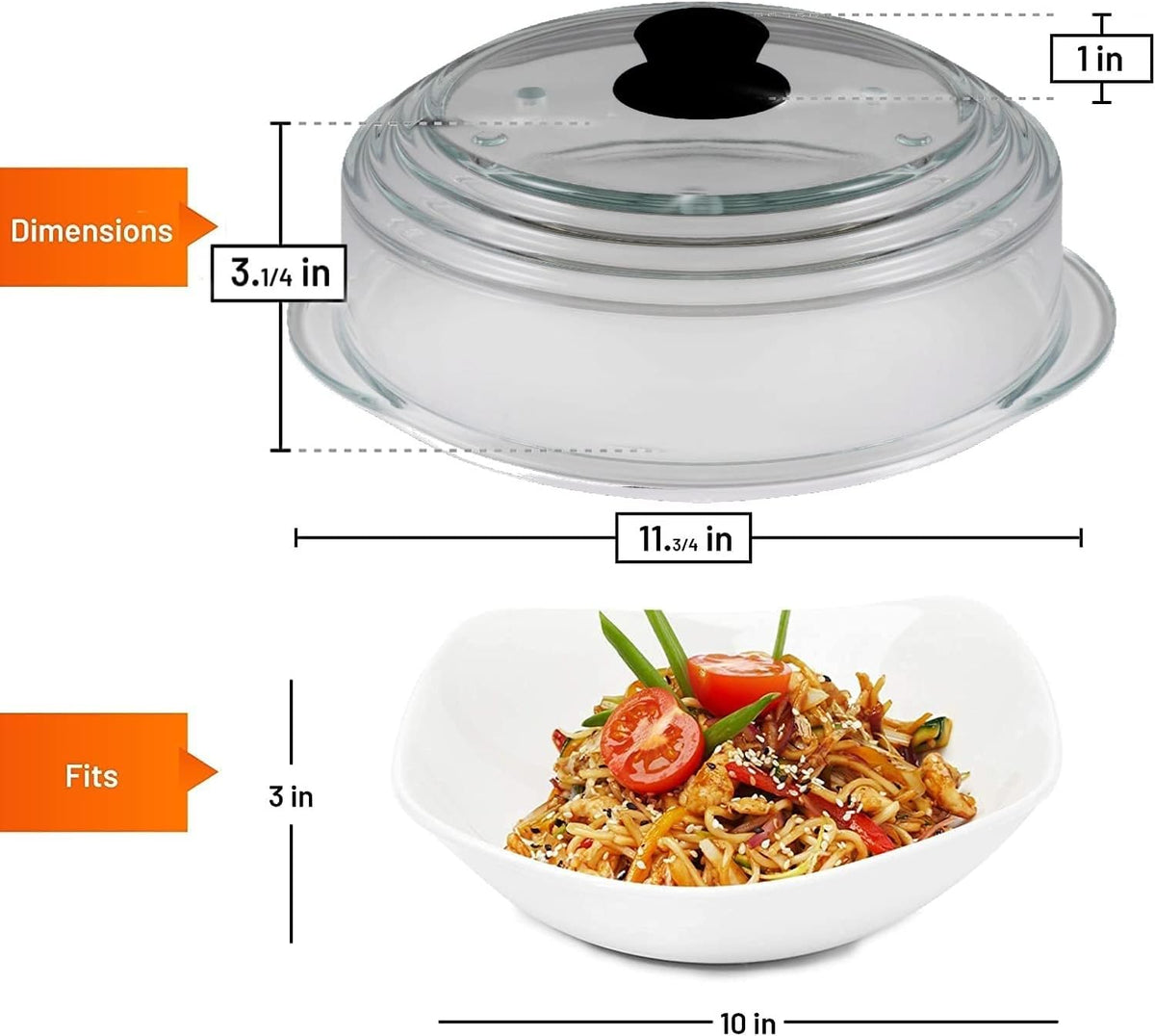 Microwave cover glass - Microwave splatter cover 100% Food Grade, Glas ...