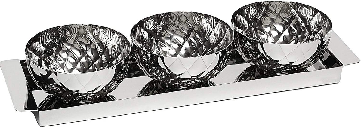 3 Bowl Condiment Dish Set - Caddy - Condiments, Nuts, Ice Cream, Snack ...